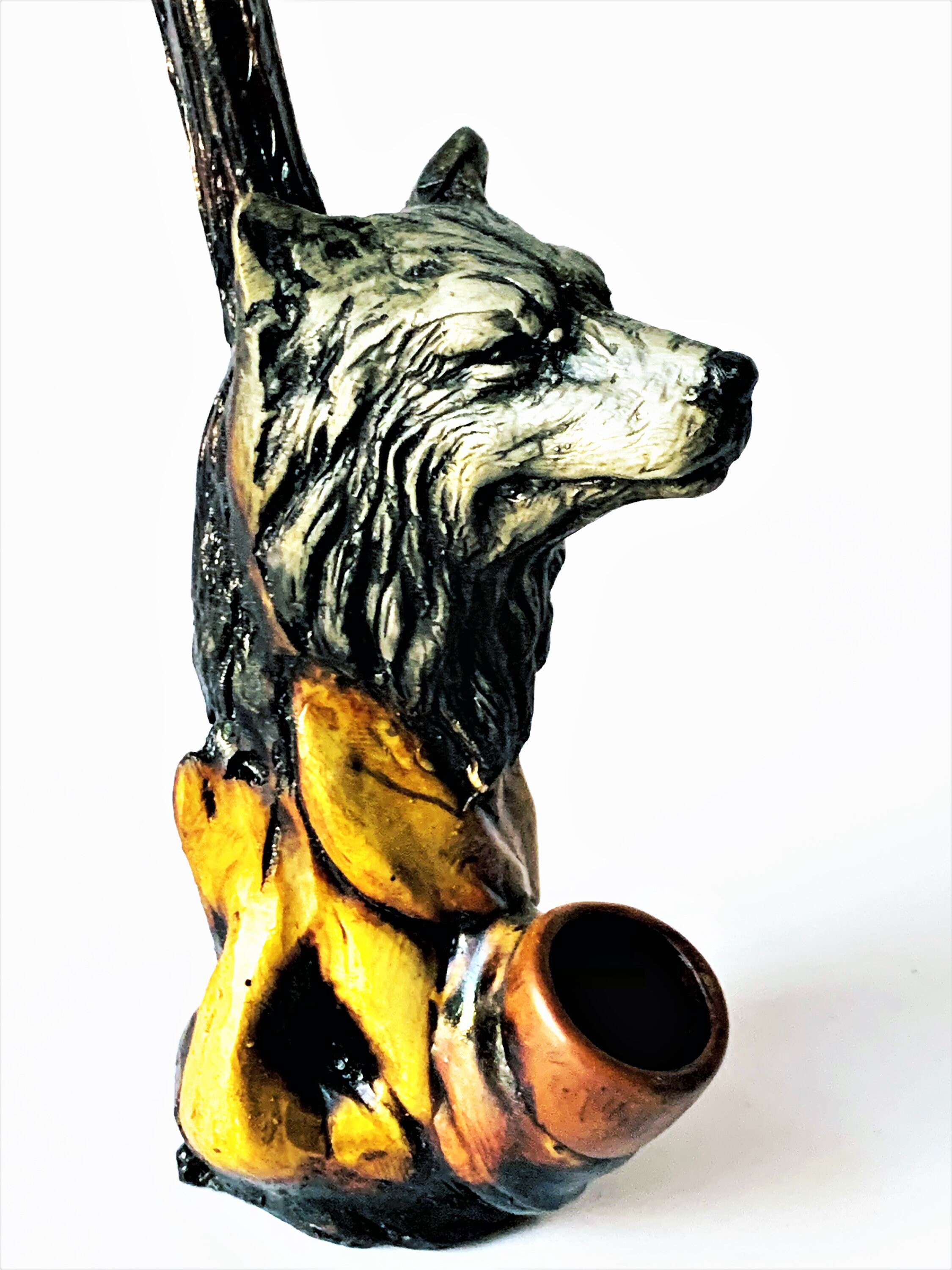 Wolf Tobacco Smoking Pipe Large Pipe Handmade Collectible 6 - Etsy