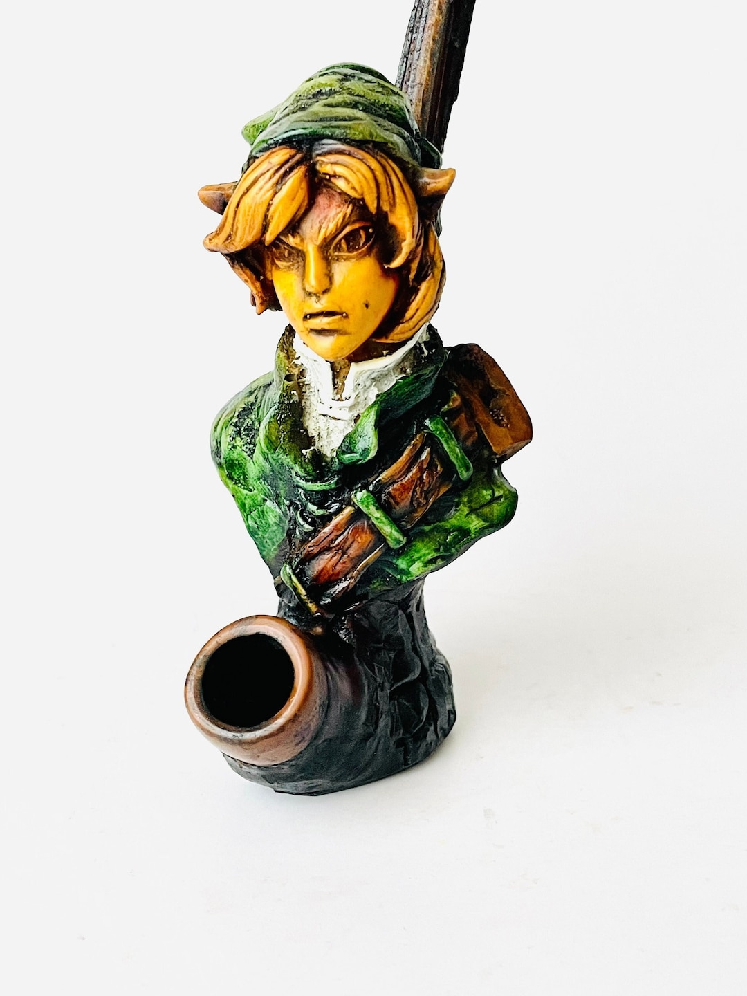 Green Elf Tobacco Pipes Smoking Large Pipe Handmade Collectible 7 Inch ...