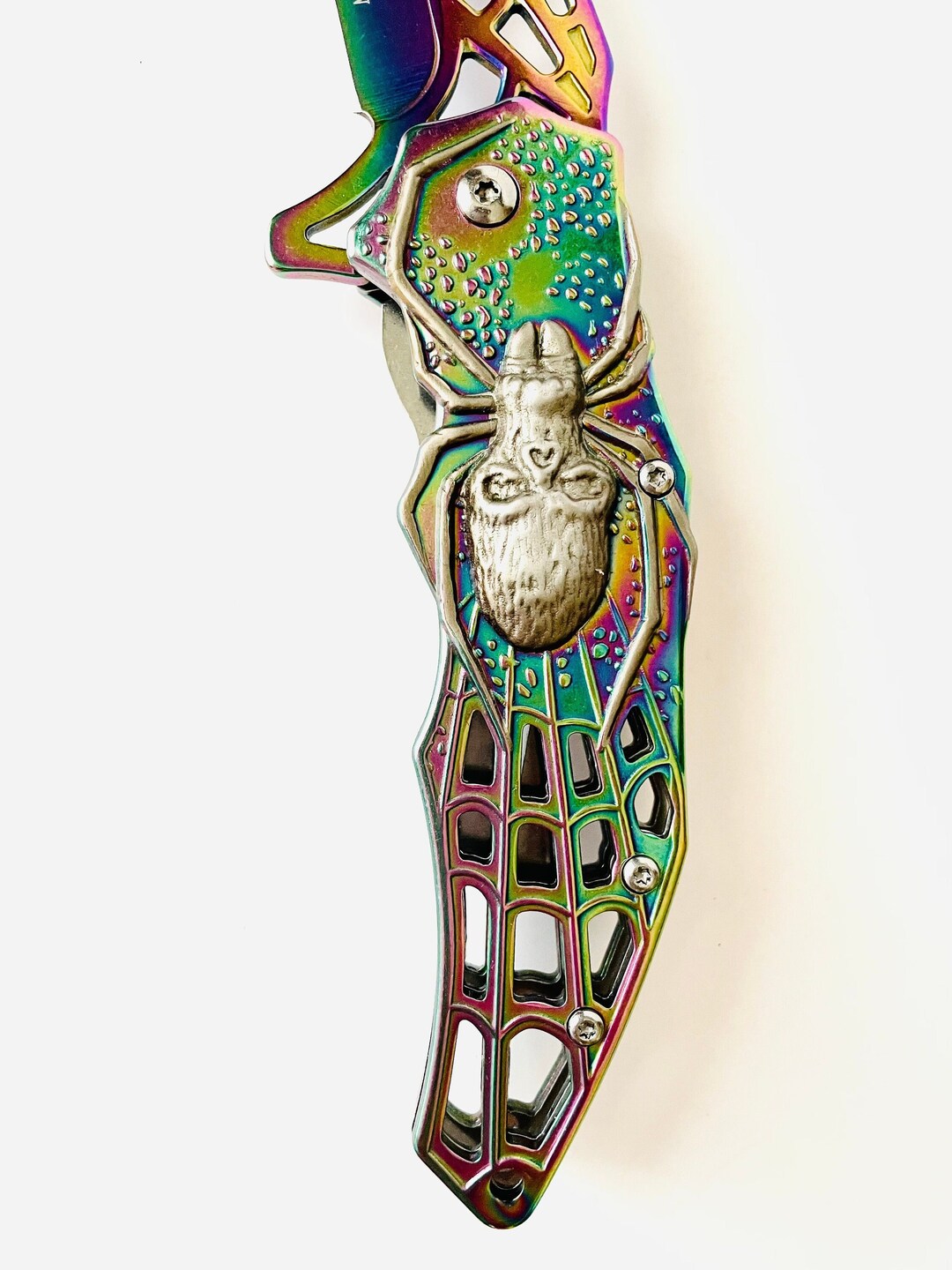 Collectible Spider Knife Stainless Steel Folding Pocket Knives Titanium ...