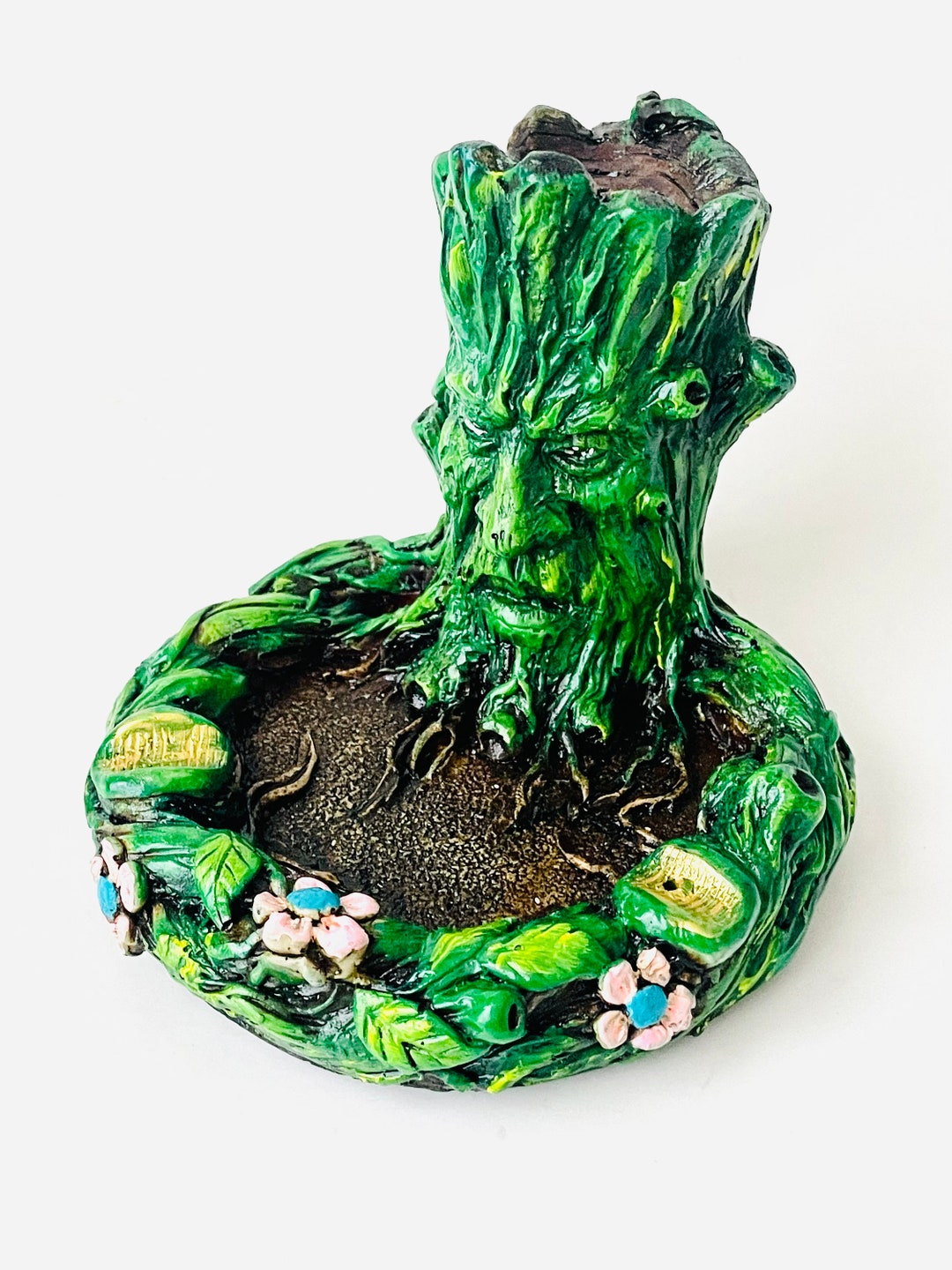 Tree Face Ashtray / Incense Holder Handmade Tobacco Ashtray Collectible ...
