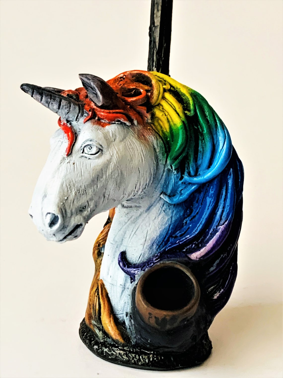 Unicorn Tobacco Smoking Pipe Large Pipe Handmade Rainbow - Etsy.de