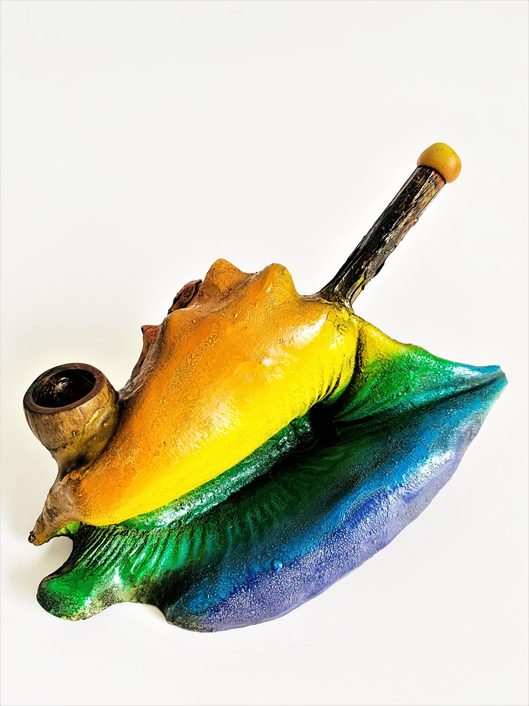 Sea Shell Tobacco Smoking Large Pipe Handmade Pipes Collectible 8 Inch ...