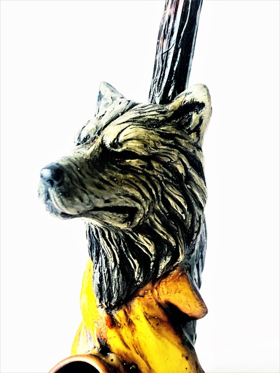 Wolf Tobacco Smoking Pipe Large Pipe Handmade Collectible 6 | Etsy