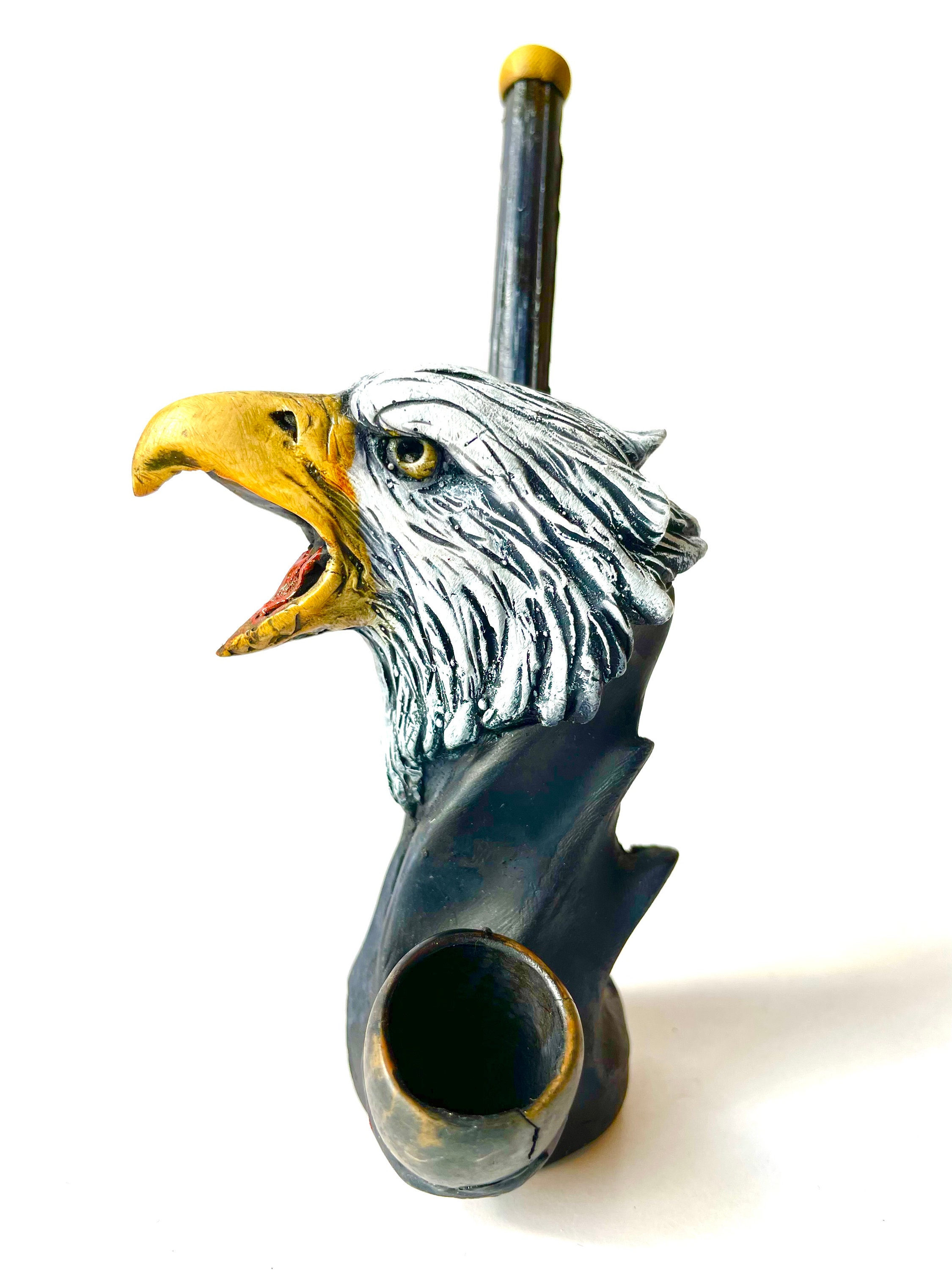 Handmade Block Meerschaum Eagle Pipe With Eagle Tamper Set - glwec.in