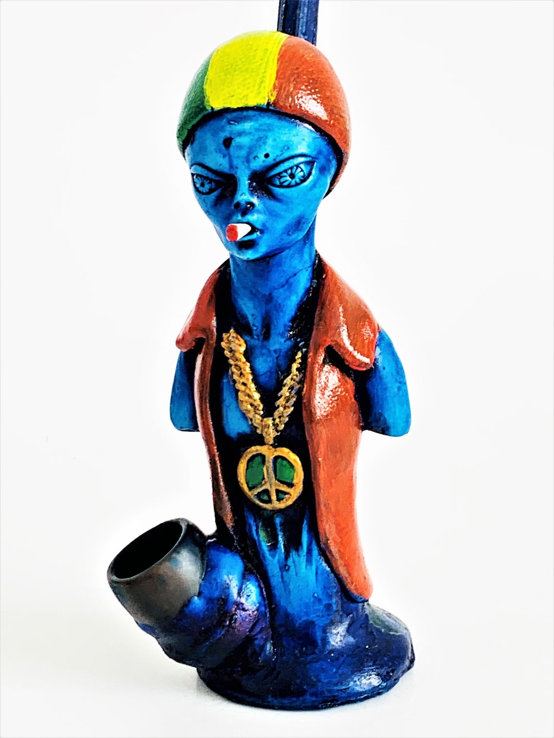 Tobacco Smoking Large Pipe Blue Alien Design Handmade Pipes - Etsy.de