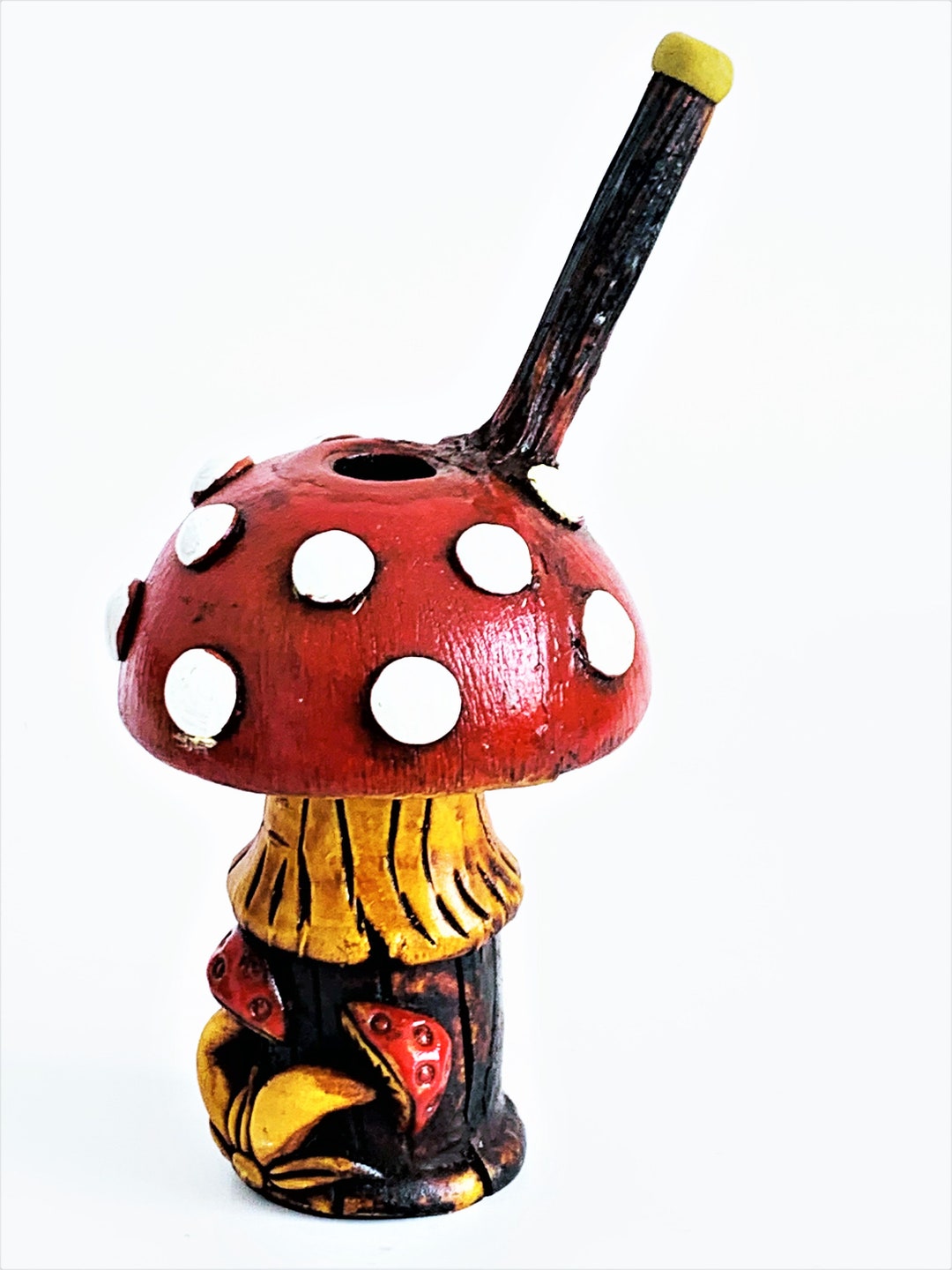 Red Mushroom Tobacco Smoking Pipes Large Pipe Handmade Collectible 6 ...