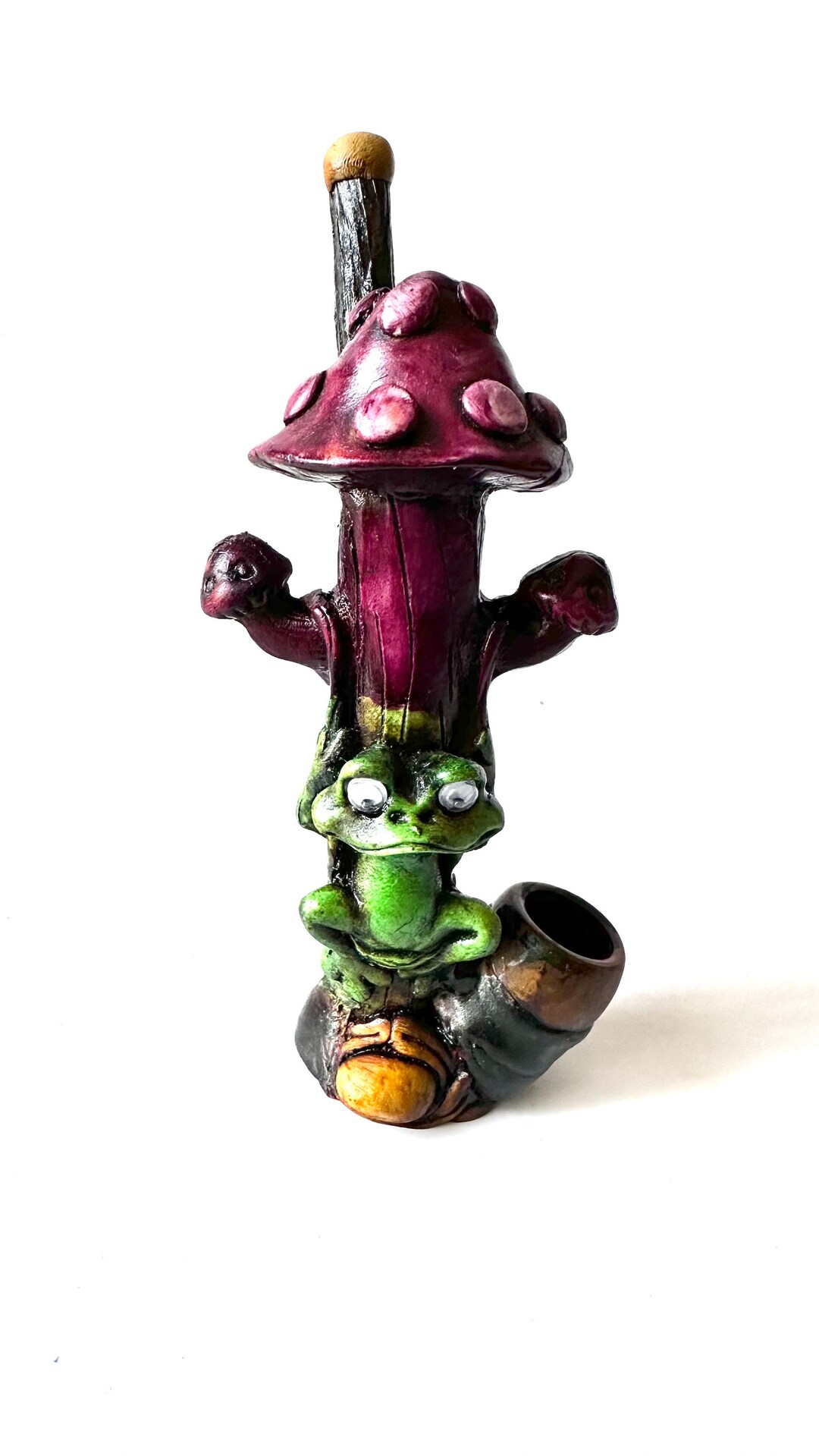 Purple Mushroom Frog Tobacco Pipes Smoking Large Pipe Handmade ...