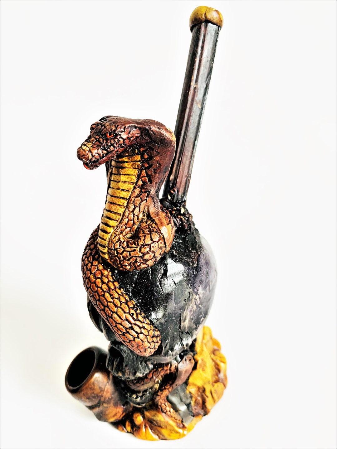 Cobra Snake Skull Tobacco Smoking Large Pipe Handmade Pipes Collectible ...