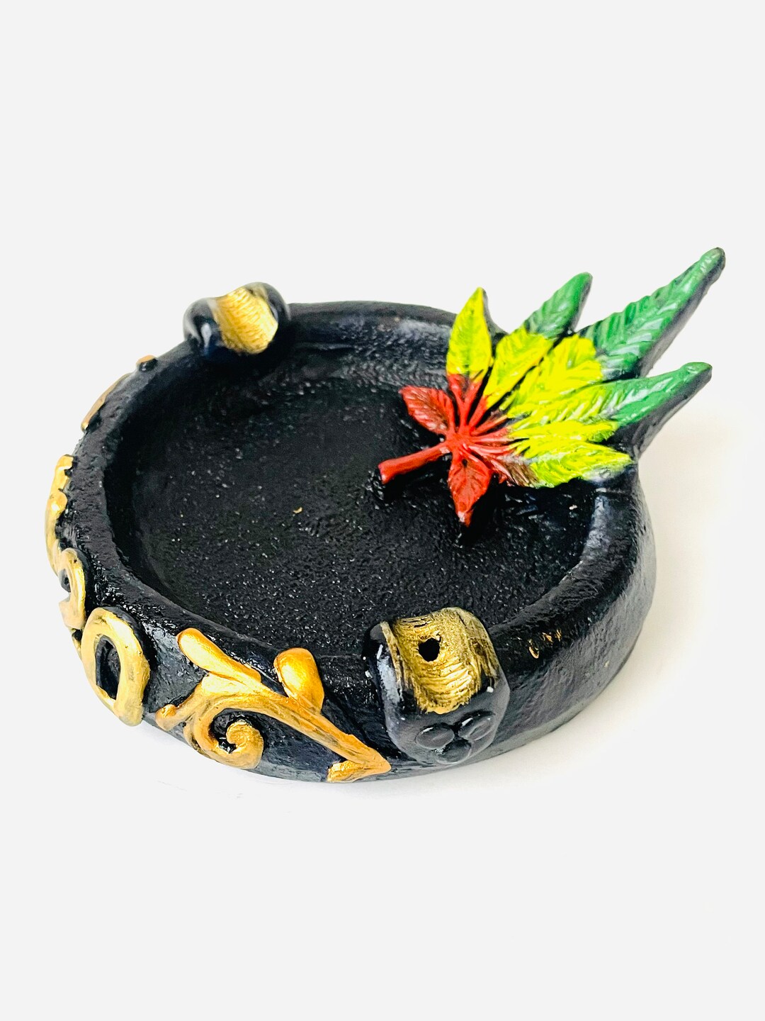 Rainbow Leaf Ashtray / Incense Burner Handmade Tobacco Ashtray ...