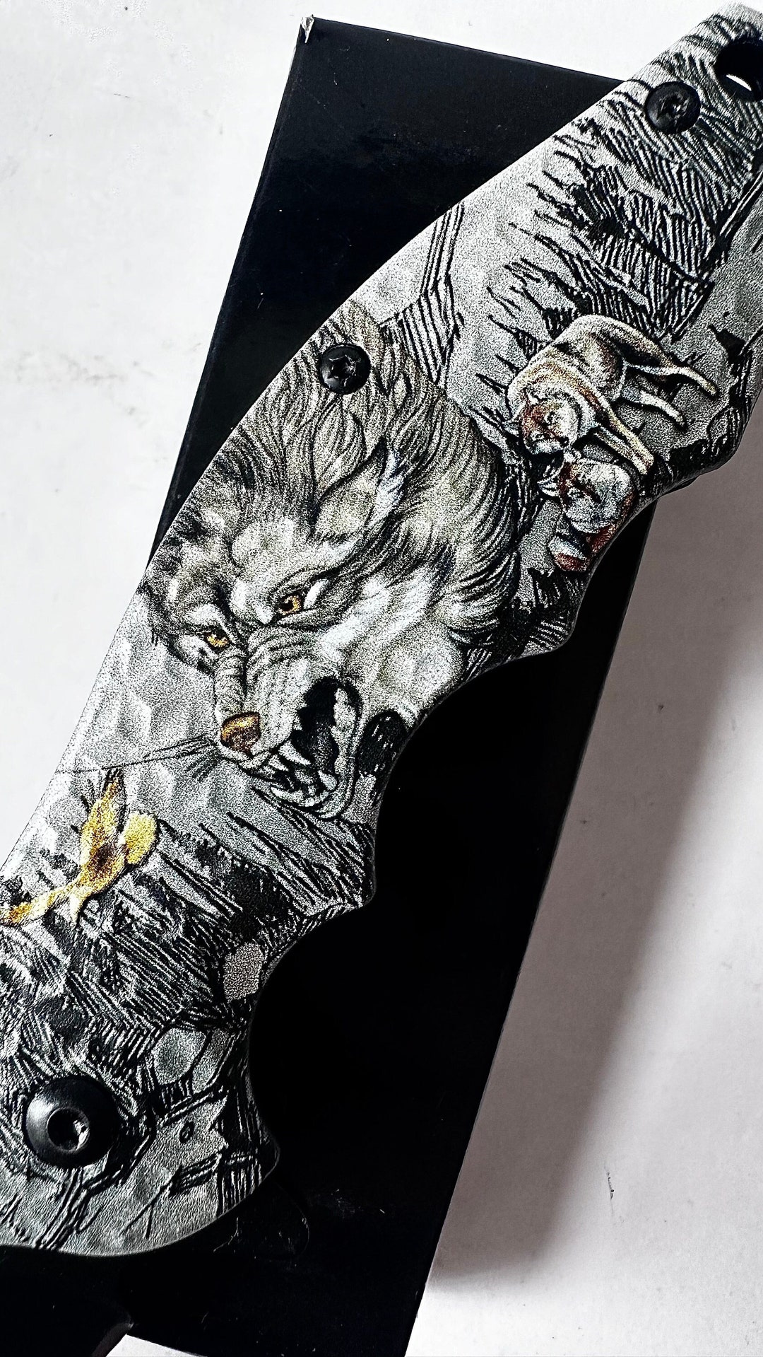 Collectible Wolf Pocket Knife Stainless Steel Blade - Etsy