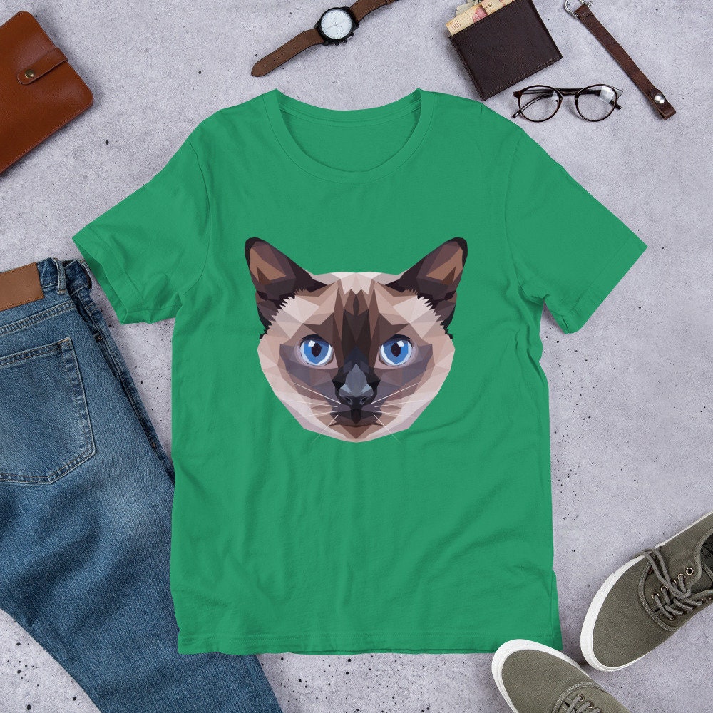 Low Poly Siamese Cats T-Shirt Unisex Cat T-Shirt Funny Cat | Etsy