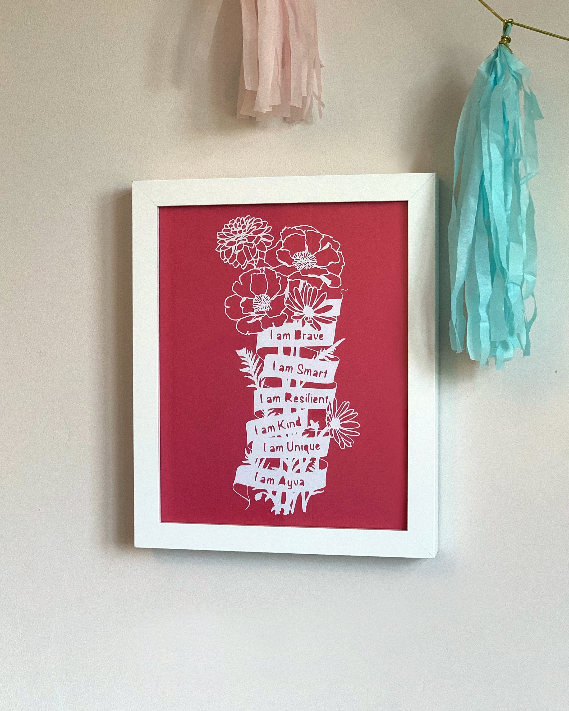 Positive Affirmations Paper Cut Art I Am Brave, I Am Strong ...