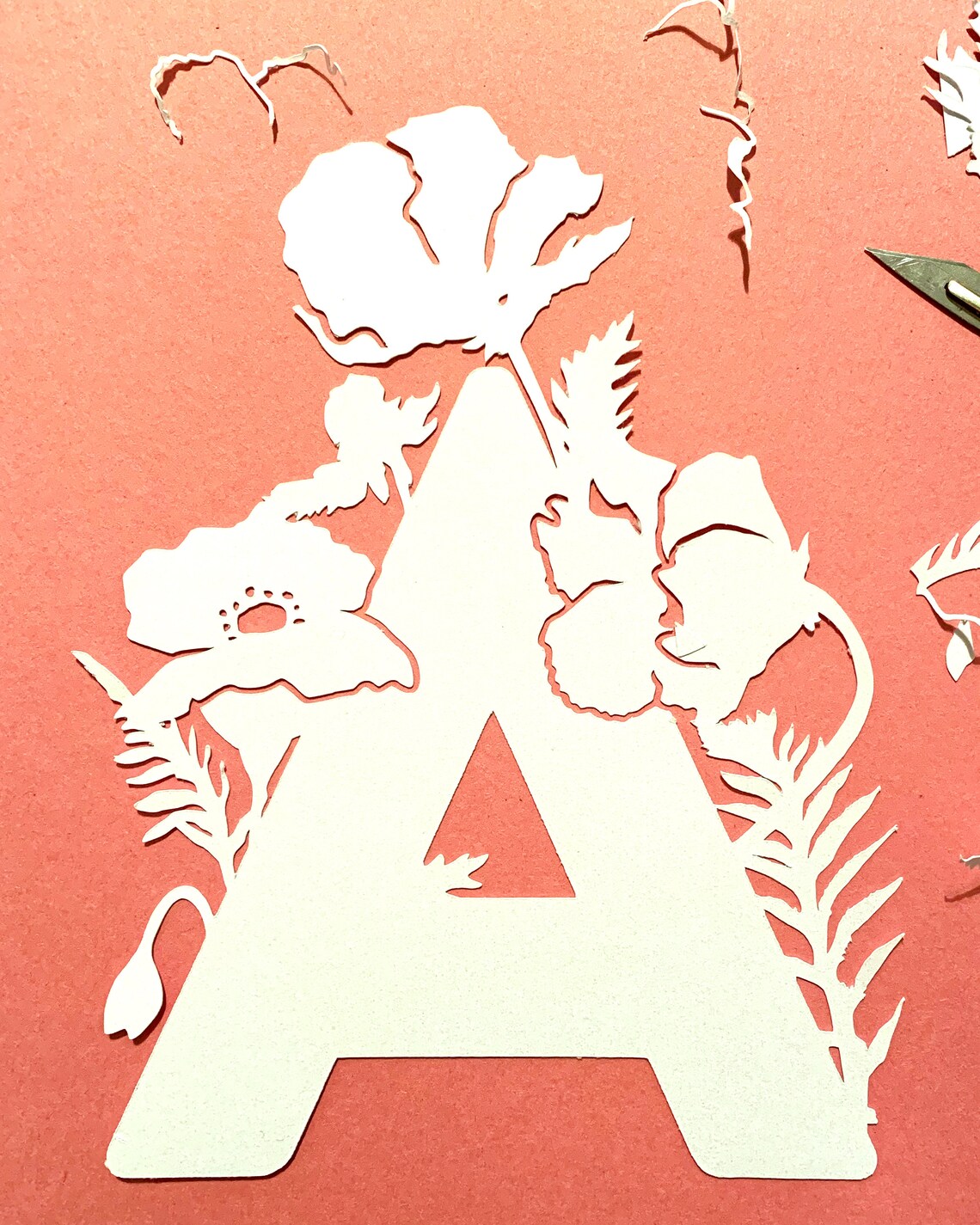 Letter A With Poppy Flower Design Decorative Alphabet - Etsy