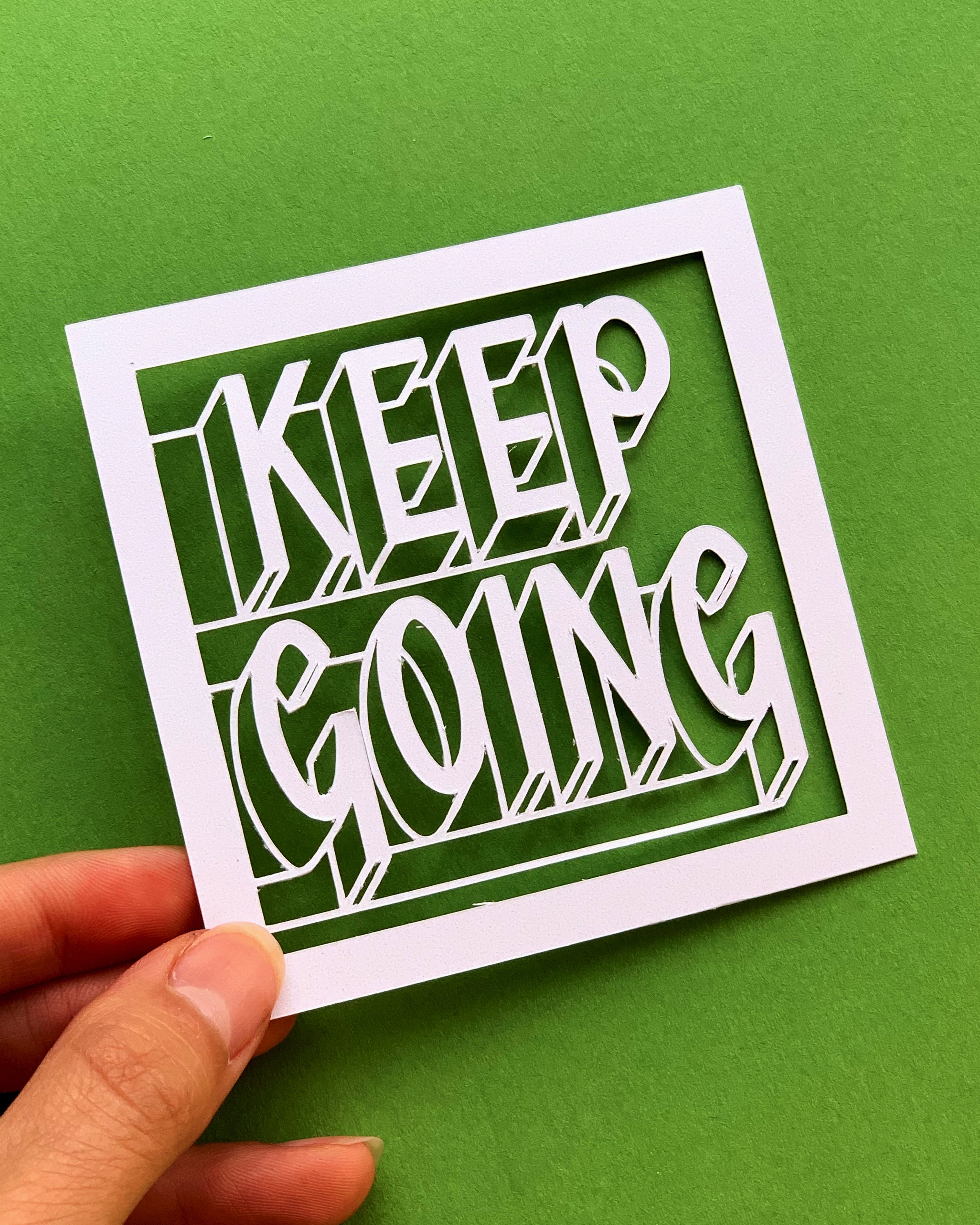 Keep Going Papercut | 6 Positive Paper Cut Designs | Handmade - Etsy UK