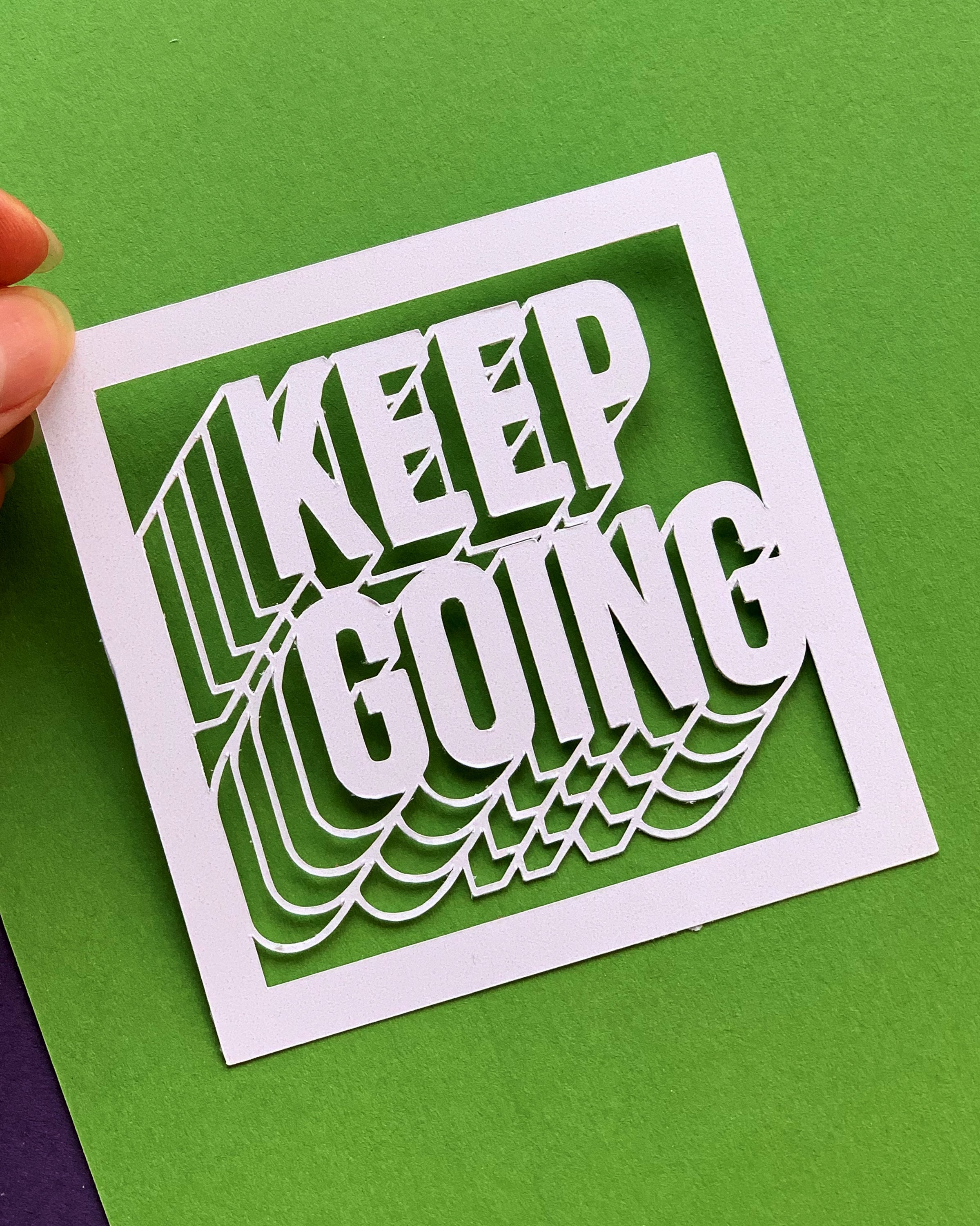Keep Going Papercut 6 Positive Paper Cut Designs Handmade - Etsy