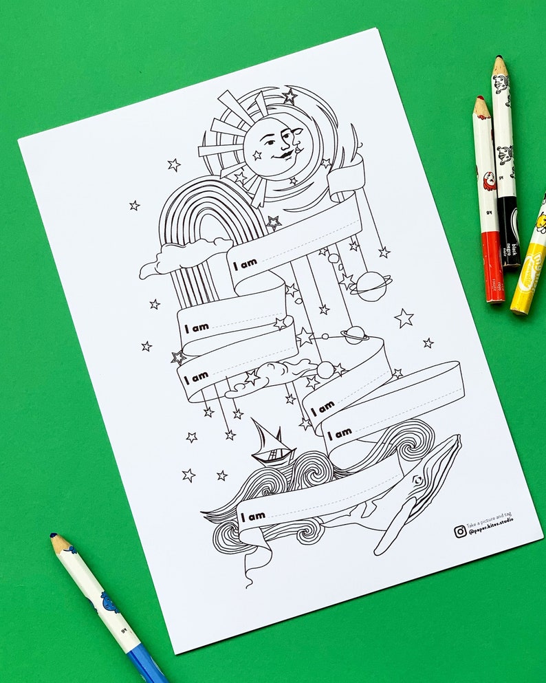 Positive Affirmation Colouring Sheet - I Am Brave - I Am Strong ...