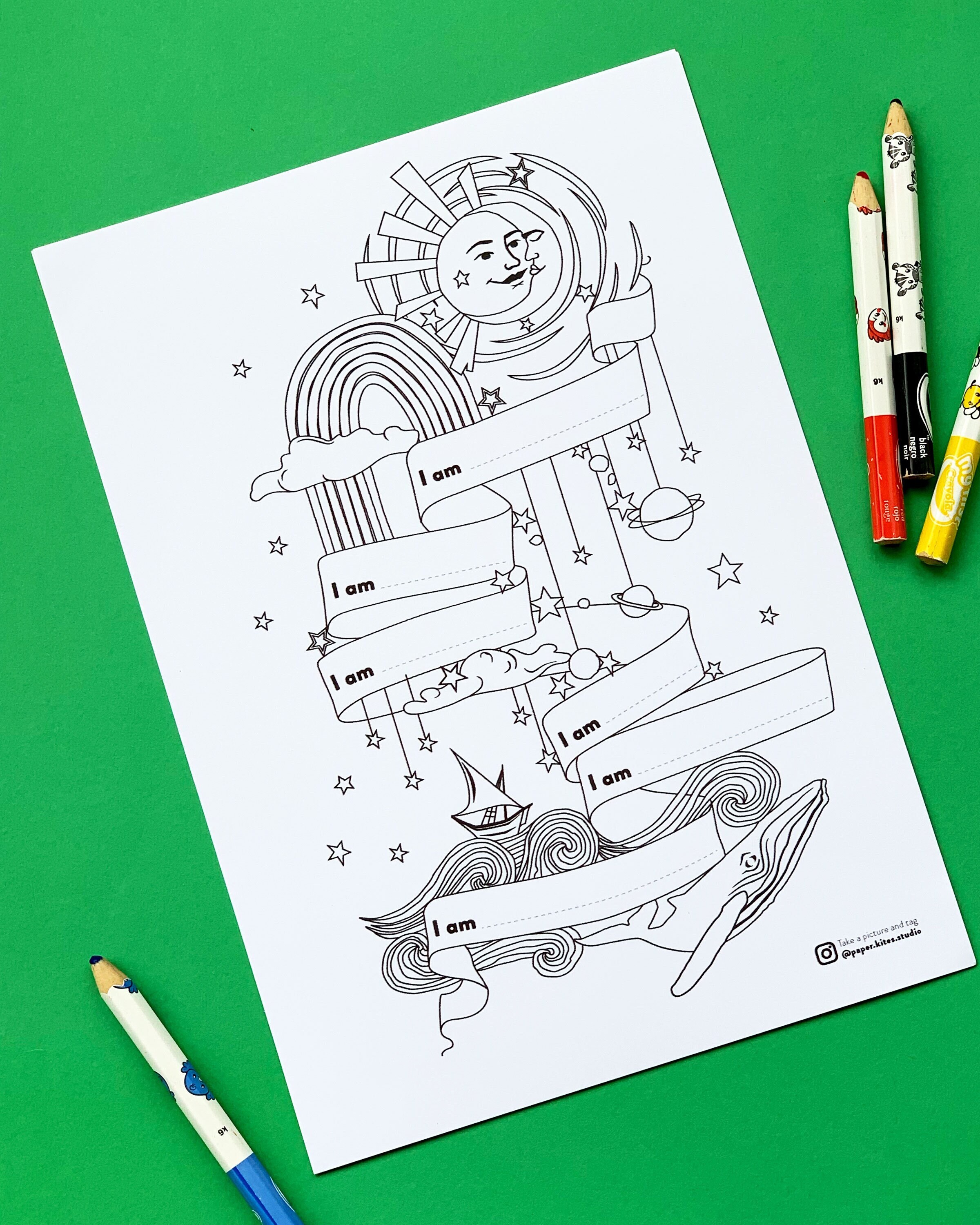 Positive Affirmation Colouring Sheet - I Am Brave - I Am Strong ...