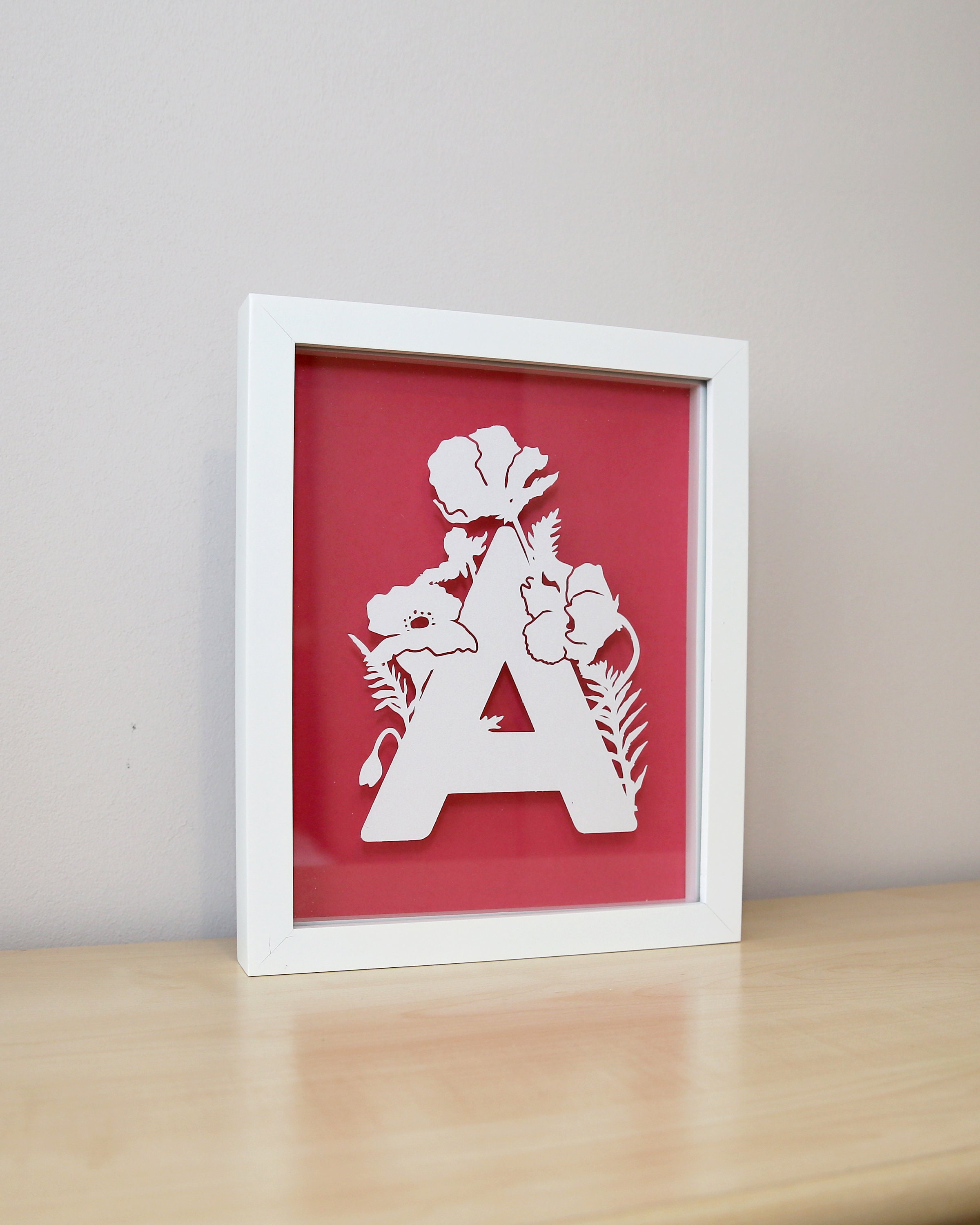 Letter A With Poppy Flower Design Decorative Alphabet - Etsy
