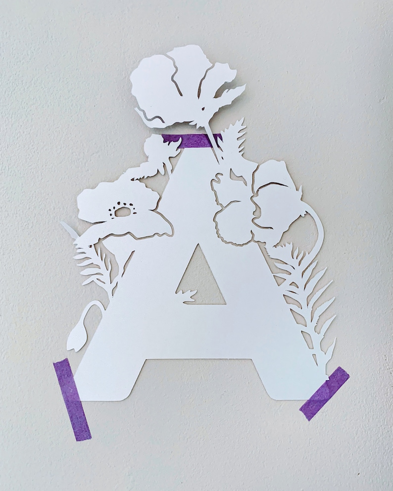 Letter ‘A’ With Poppy Flower Design | Decorative Alphabet Letters ...