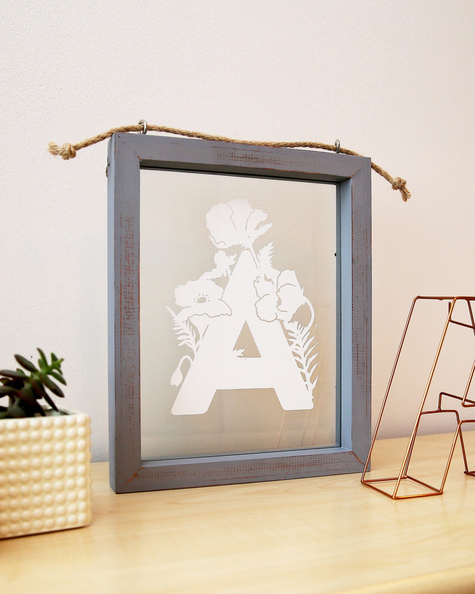 Letter ‘A’ With Poppy Flower Design | Decorative Alphabet Letters ...