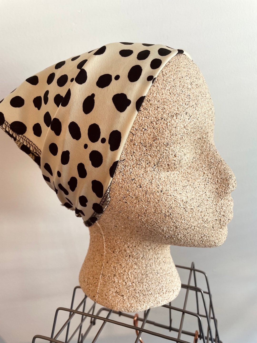 Spotted Scarf - Boho, Scarf, Head Wrap, Headband, Bandana, Cream, Tan ...