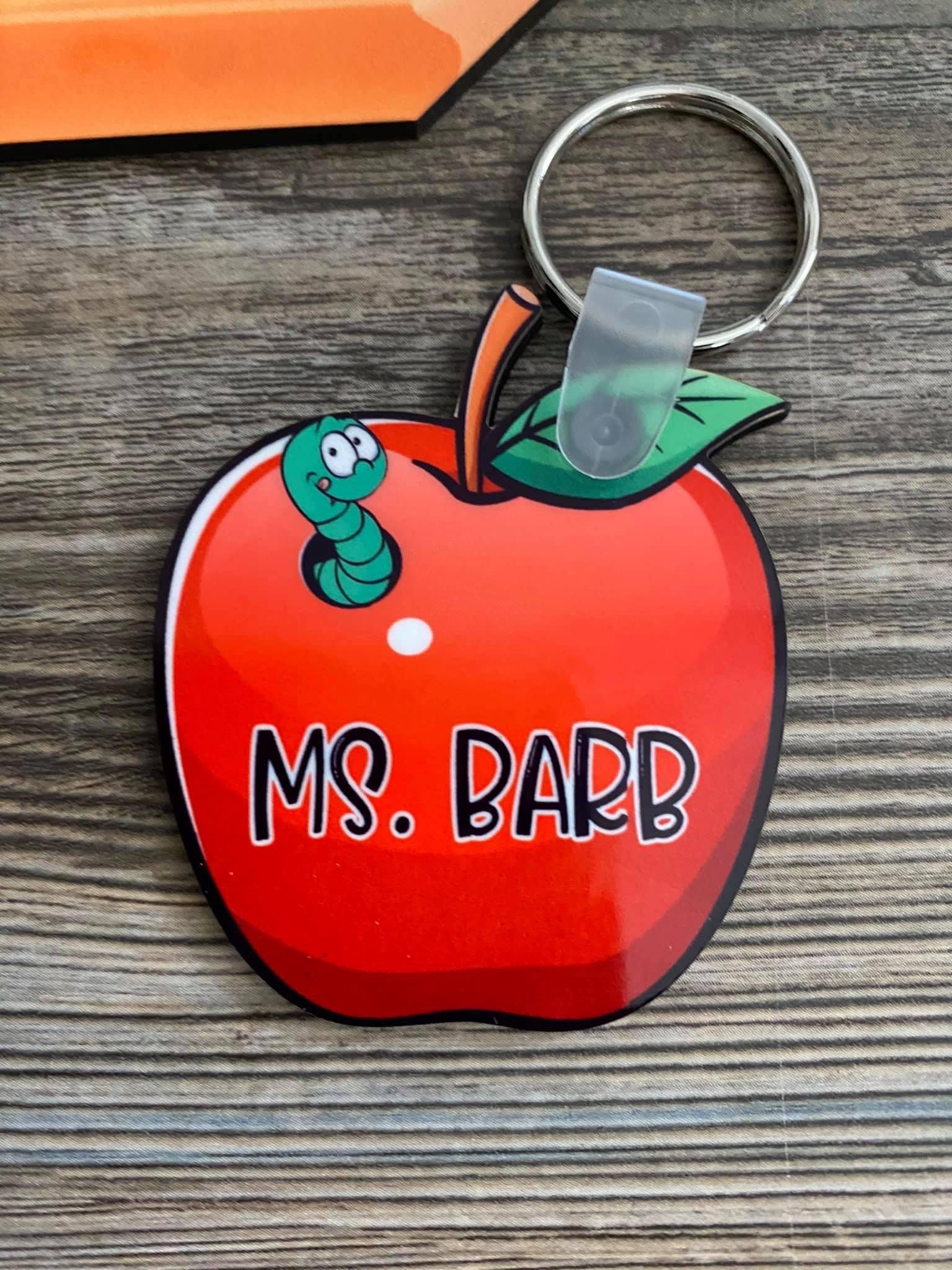 Handmade Sublimated Apple Keychain - Etsy