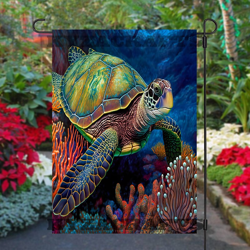 Sea Turtle Garden Flag - Etsy