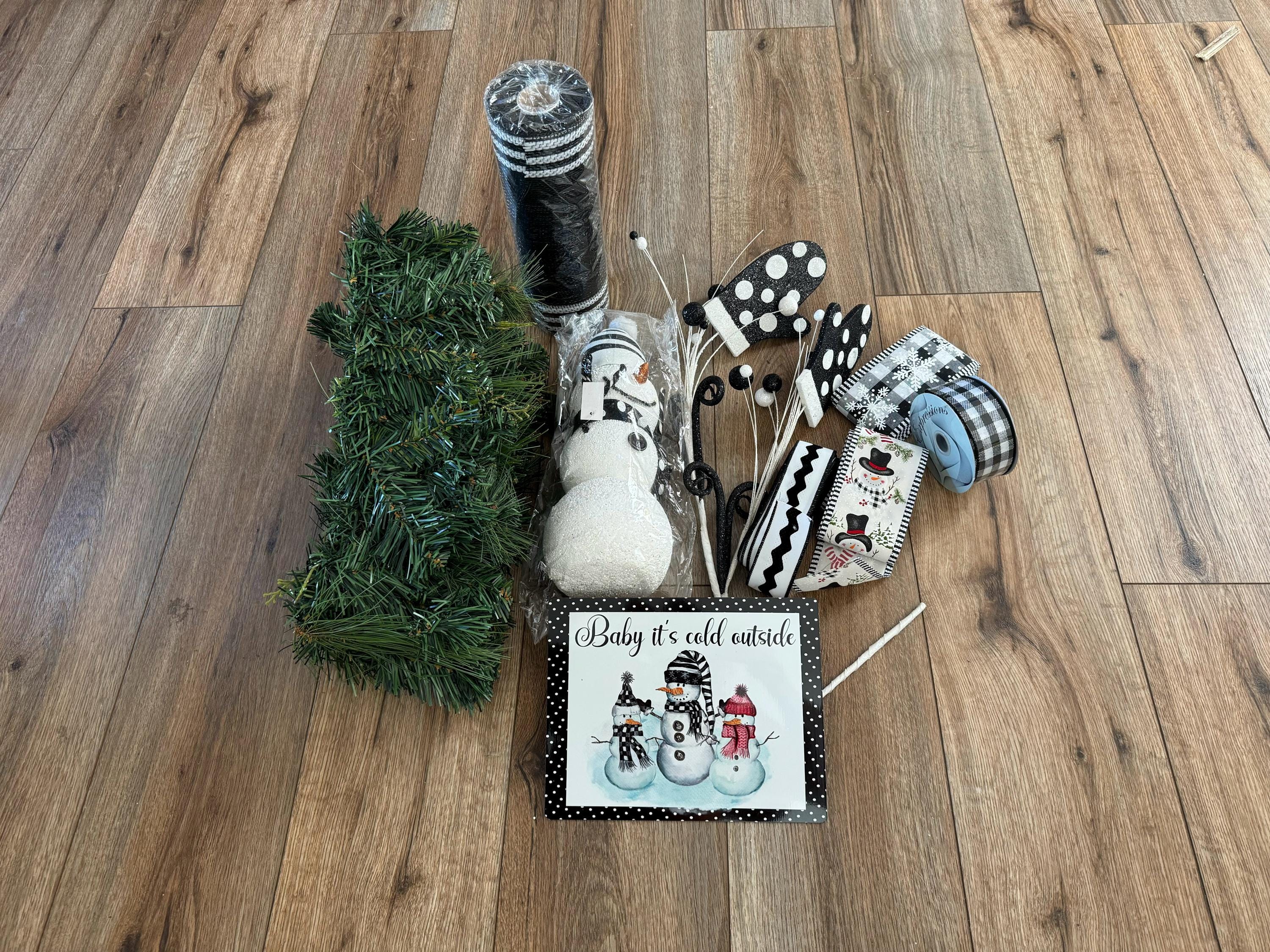 Winter Snowman Wreath Kit - Etsy