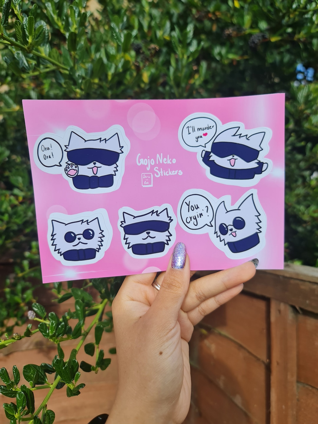 Neko Gojo Sticker Sheet Etsy