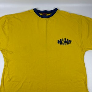 Vintage 90s Ringer Shirt Mac Sport Yellow Short Sleeve Oversized T ...
