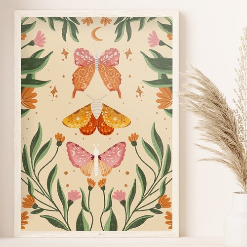 PRINTABLE ART Boho Butterflies Girl's Room Decor - Etsy