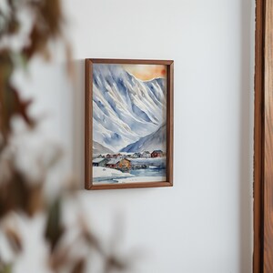 Svalbard Norway Watercolor Poster, Arctic Travel Print, Spitsbergen ...