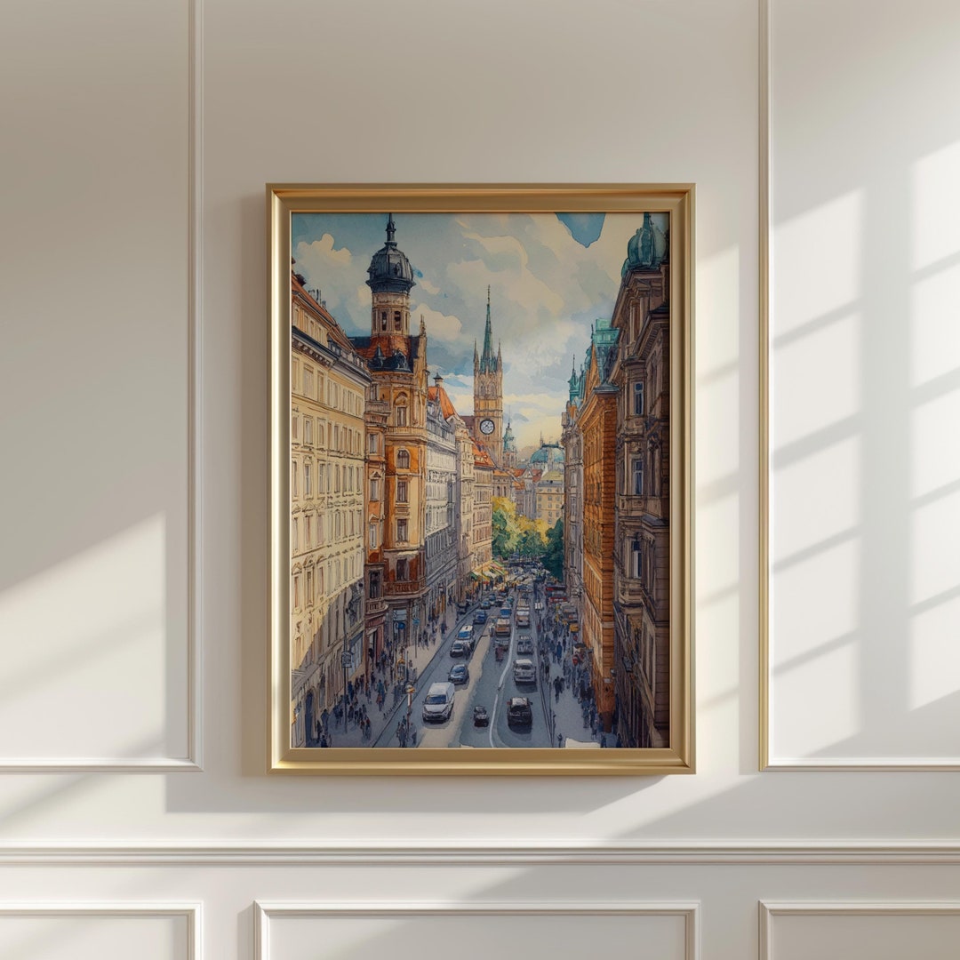 Vienna Watercolor Poster, Austria Travel Wall Art, Vienna Print ...