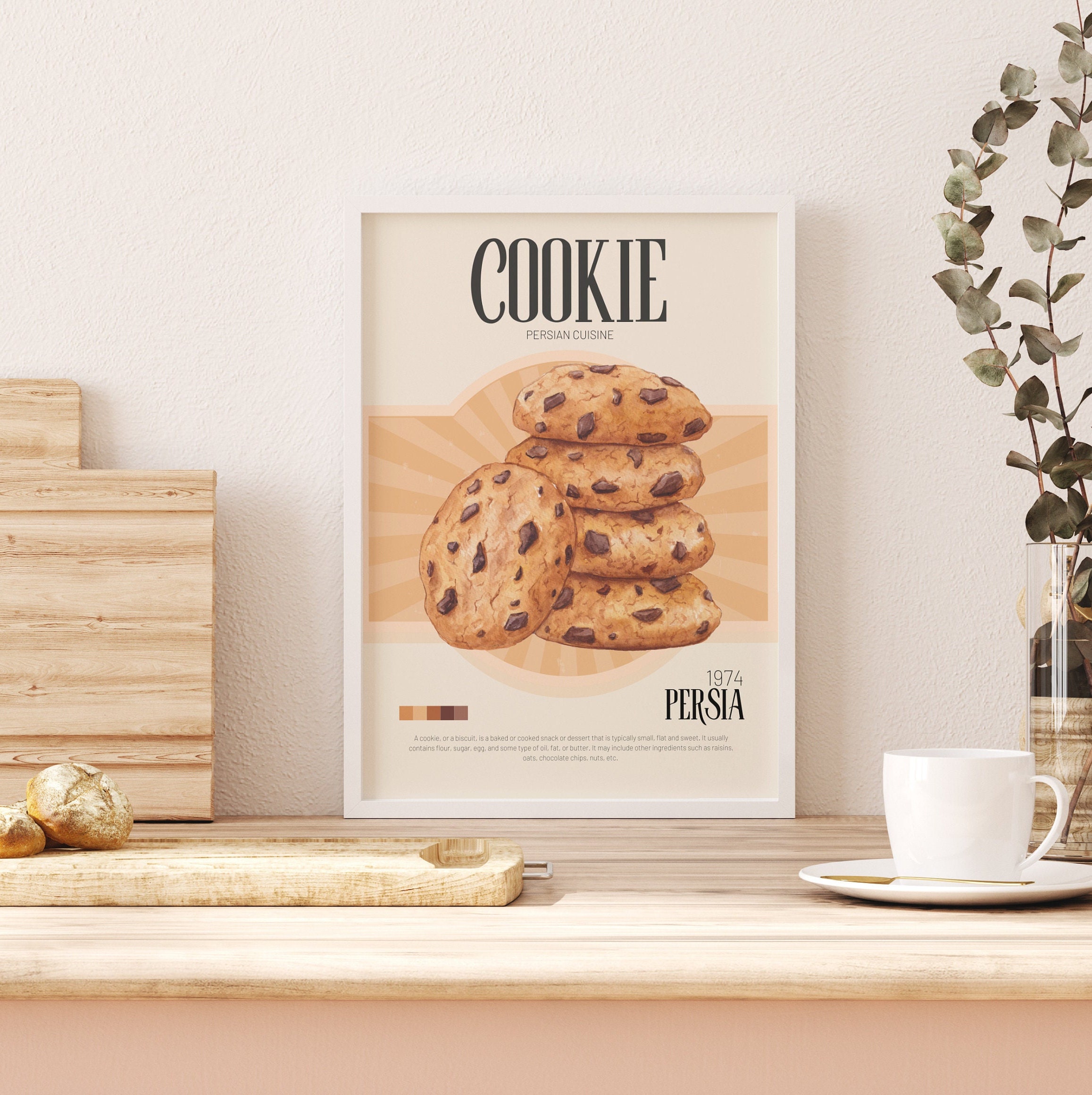 Cookie Print, Food Poster, Printable Art, Modern Kitchen Decor, Chef ...