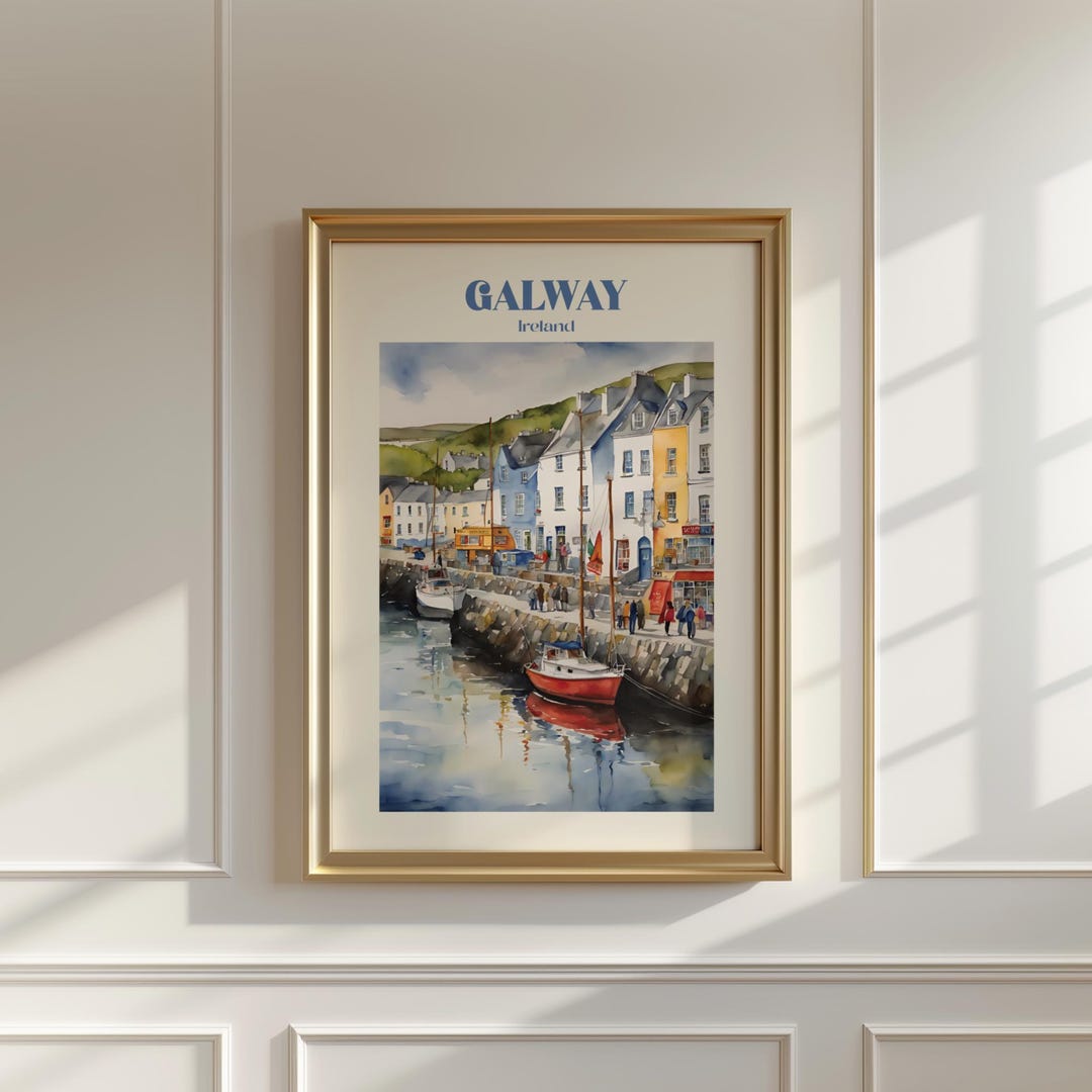 Galway Watercolor Poster, Ireland Travel Wall Art, Galway Print ...