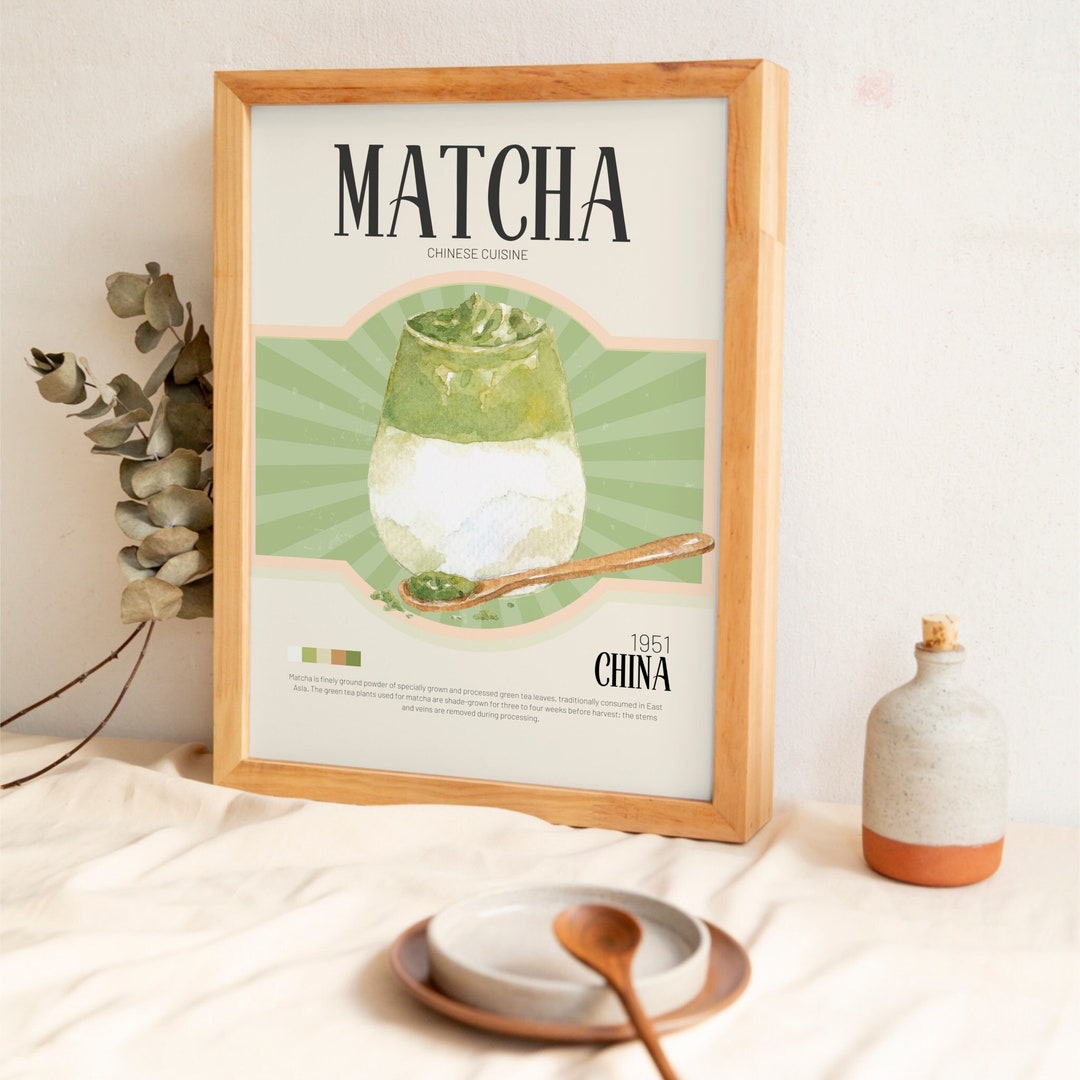 Matcha Print, Food Art, China Tea, Large Printable Art, Digital ...