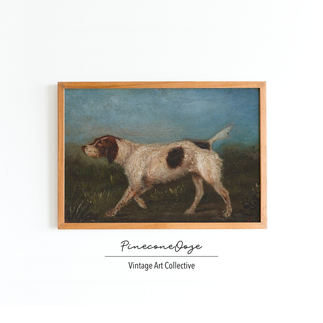 Vintage Hunting Dog Painting PRINTABLE Still Life Oil Painting ...