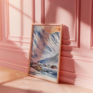 Svalbard Norway Watercolor Poster, Arctic Travel Print, Spitsbergen ...