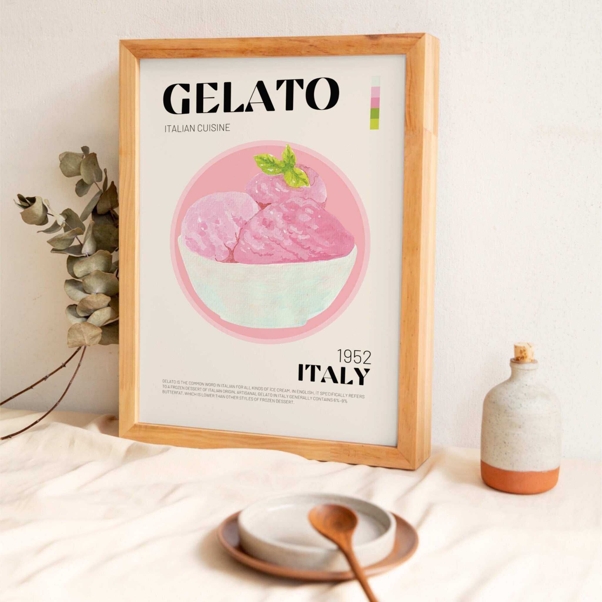Gelato Poster Italian Food Poster Cafe Print Pop Art Ice - Etsy
