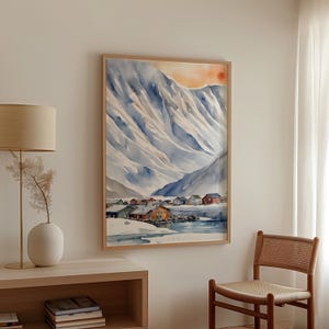 Svalbard Norway Watercolor Poster, Arctic Travel Print, Spitsbergen ...