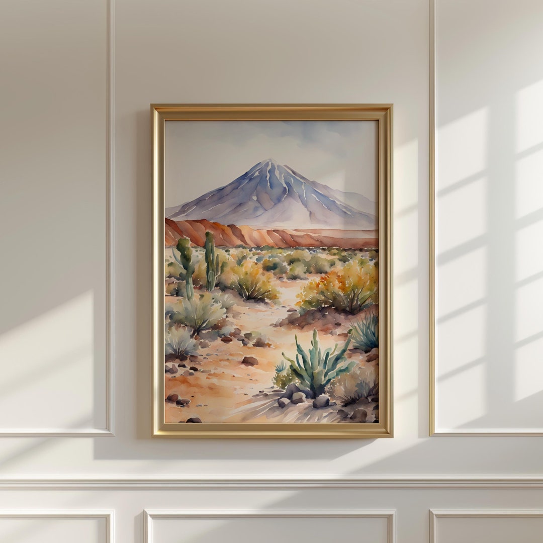 Atacama Desert Watercolor Print, Chile Travel Wall Art, Atacama Desert ...