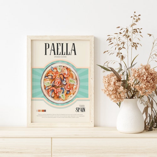 Paella Art Print Paella Poster Paella Food Art Spain - Etsy
