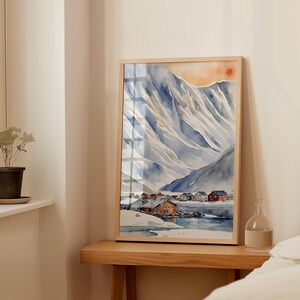 Svalbard Norway Watercolor Poster, Arctic Travel Print, Spitsbergen ...