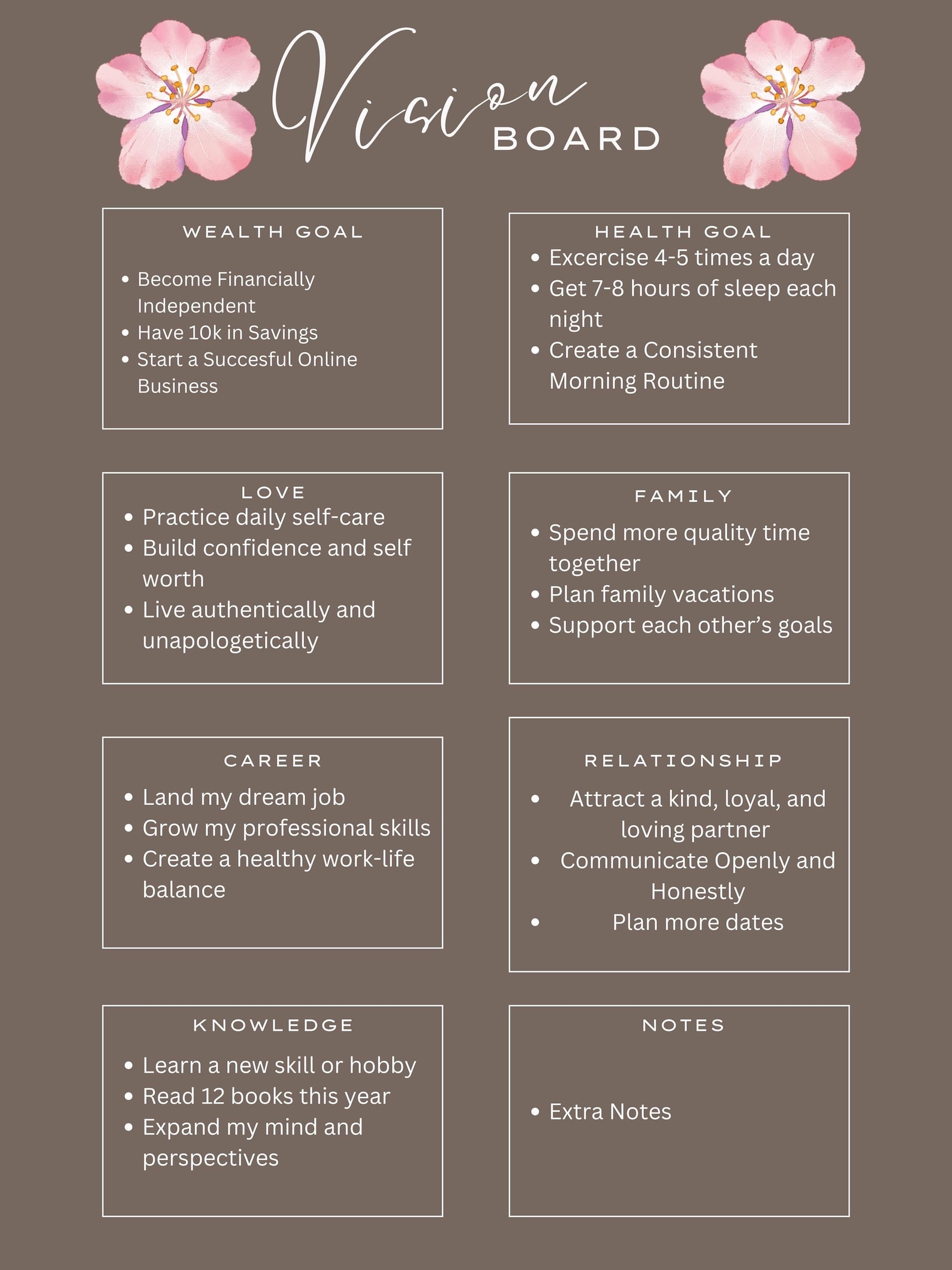 Coastal Chic Vision Board Template | Aesthetic Lifestyle & Dream Life ...