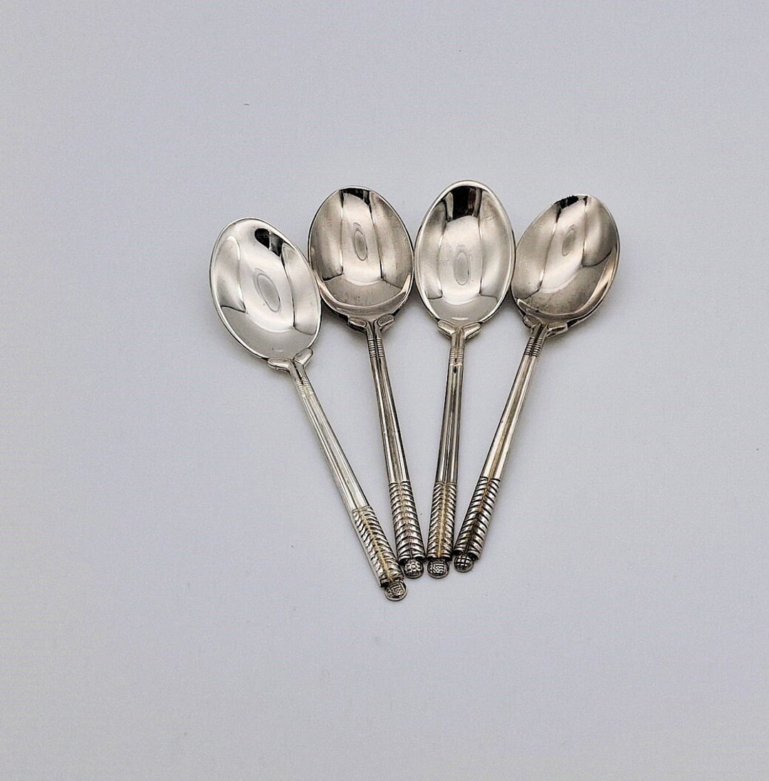 Four EPNS Teaspoons- Different Makers With Similar Design - Etsy