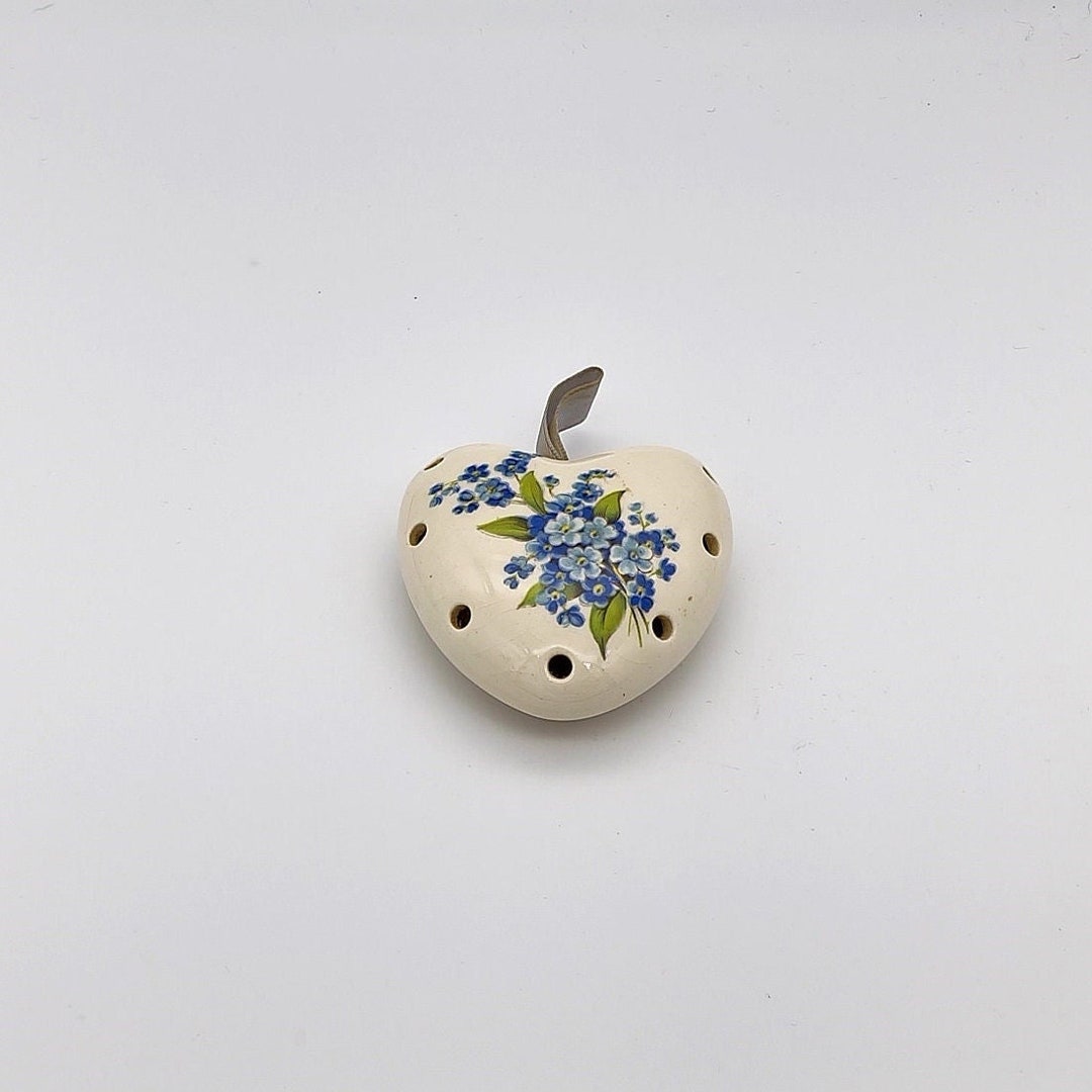 Ceramic Pomander White With Blue Floral Decorations. Made in Great ...