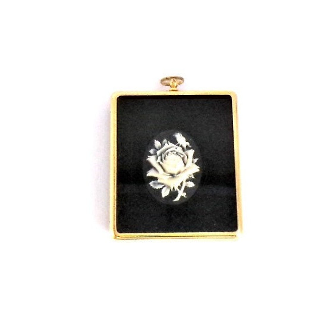 Peter Bates Rectangular Miniature Wall Plaque- Single Rose in Cameo - Etsy