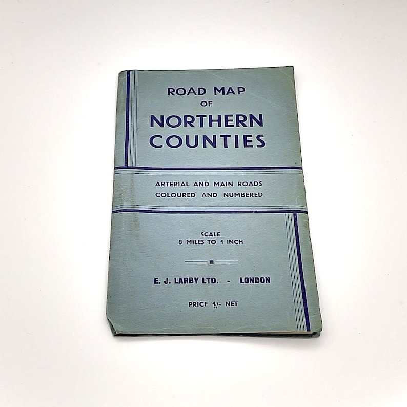 Vintage English Road Map – Northern Counties, 8 Miles Scale - Etsy