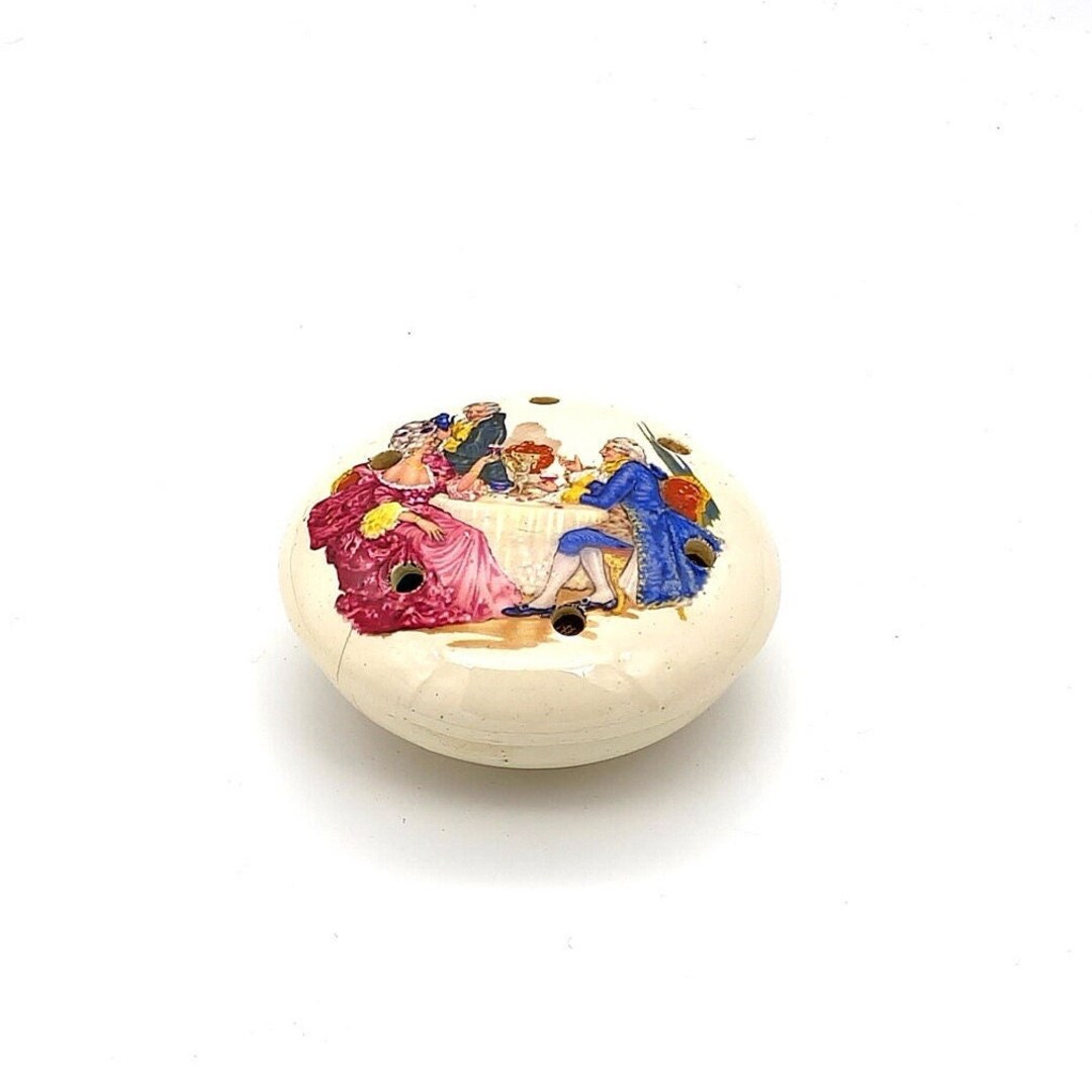 White Ceramic Pomander- Georgian Dinner Scene - Etsy