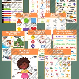 Educational Bilingual Poster Printables English and Spanish - Etsy